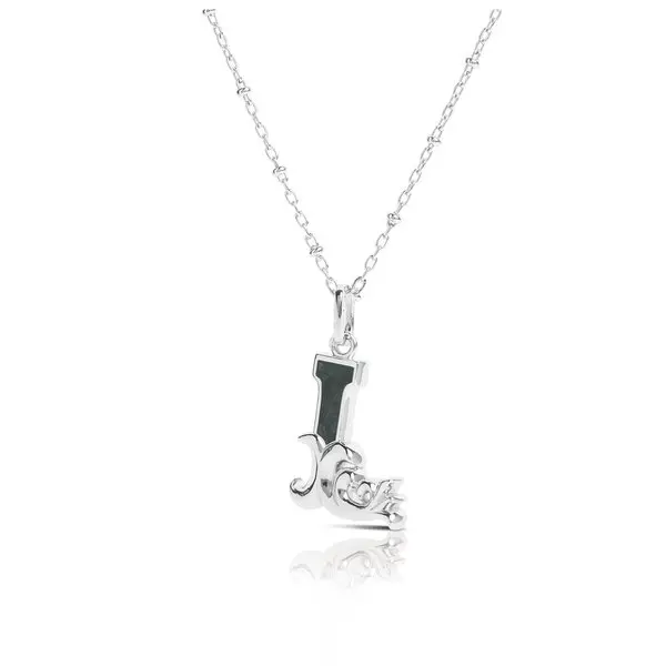 KASUN LONDON L Initial Pendant Necklace - Silver