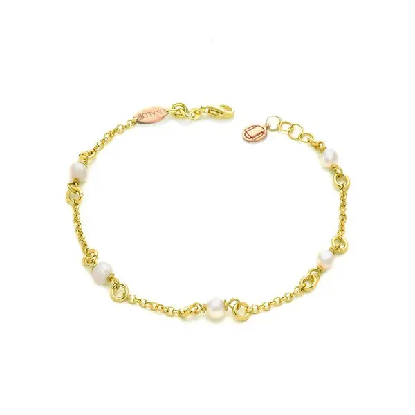 UNALOE Vermeil Natural Pearl Chain Bracelet - Gold