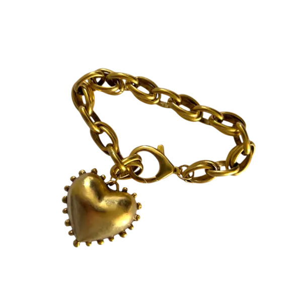 SCCOLLECTION Marley Dotted Heart Charm Bracelet - Gold