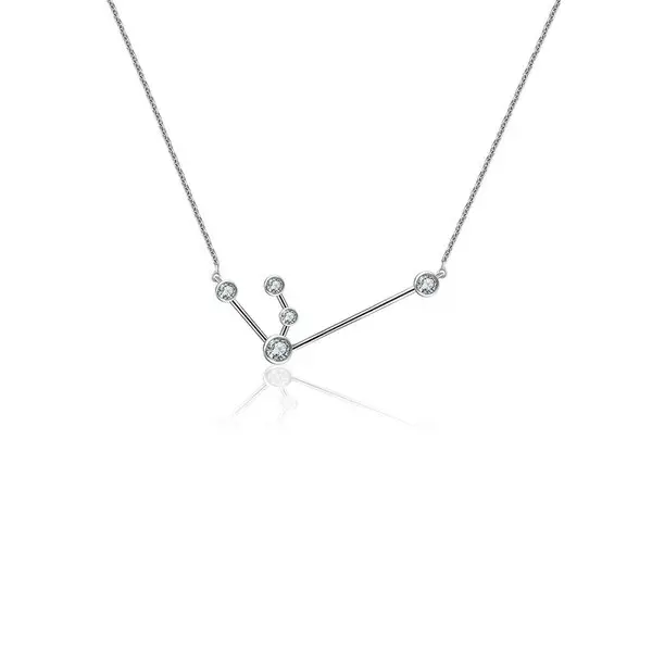 GENEVIEVE COLLECTION Aquarius Constellation Diamond Necklace - White