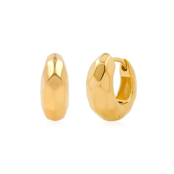 Côté Caché Eclipsia Faceted Huggie Hoop Earrings - Gold