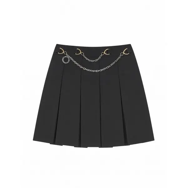 ADIBA Pleated Skirt With Chain Detail