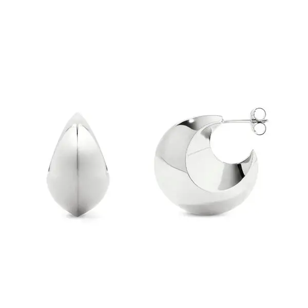 DINNY HALL Iceni Warrior Puffy Hoop Earrings - Silver