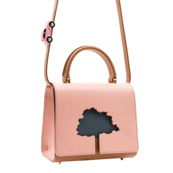 ABSURDE Small Leather Shoulder Bag - Pink
