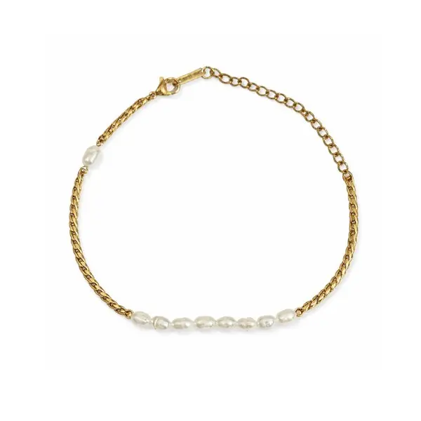 MONARCH Pearl And Gold Anklet - Gold/white