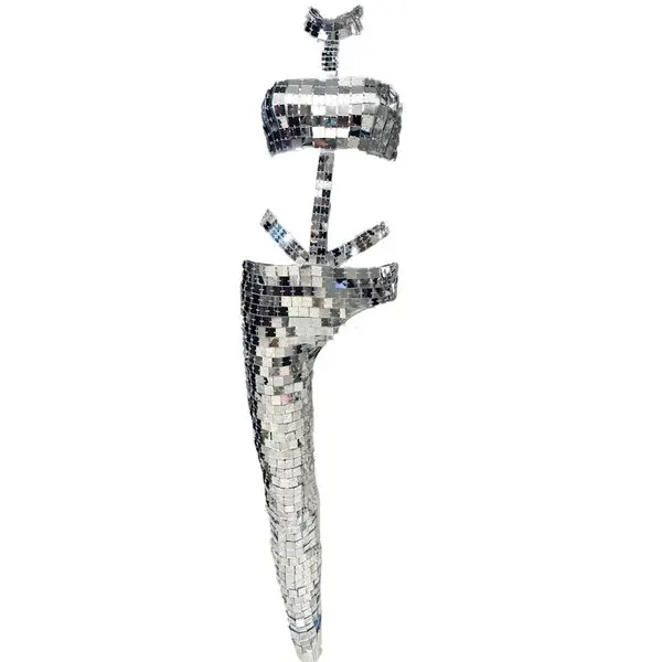 HARMONIA NY Kinesthetic Mirrored Catsuit Dani Watanabe - Silver