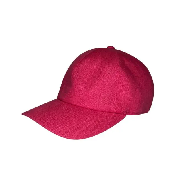 CACHEMIO Linen Baseball Cap With Adjustable Leather Strap - Pink