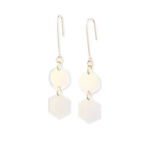 BY CHAVELLI Geometric Dangly Earrings - Blue/silver