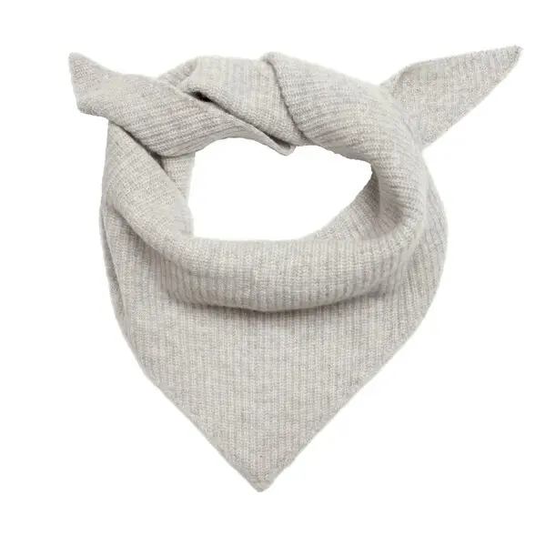 PAUL JAMES KNITWEAR Lambswool Ribbed Triangle Scarf - Grey