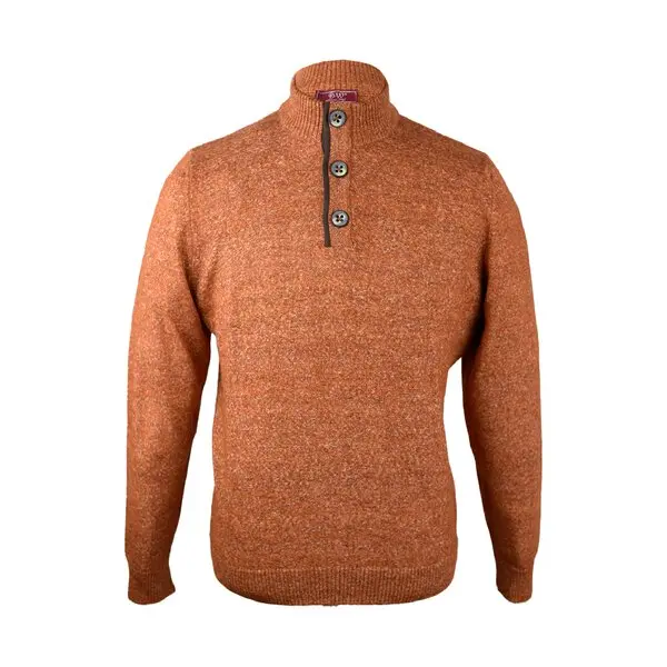 DAVID WEJ Jayden Button Neck Elbow Patch Jumper