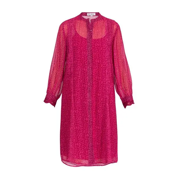 NIZA By Pink Printed Long Sleeve Shirt Dress