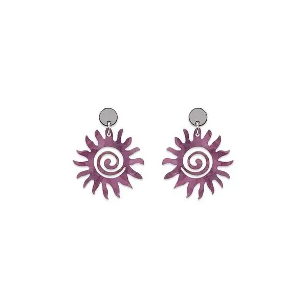 TOOLALLY Sun Amethyst Pearl Earrings - Purple