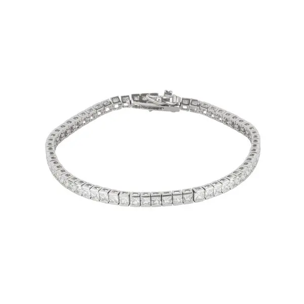 SPERO LONDON Sterling Square Rectangular Tennis Bracelet - Silver