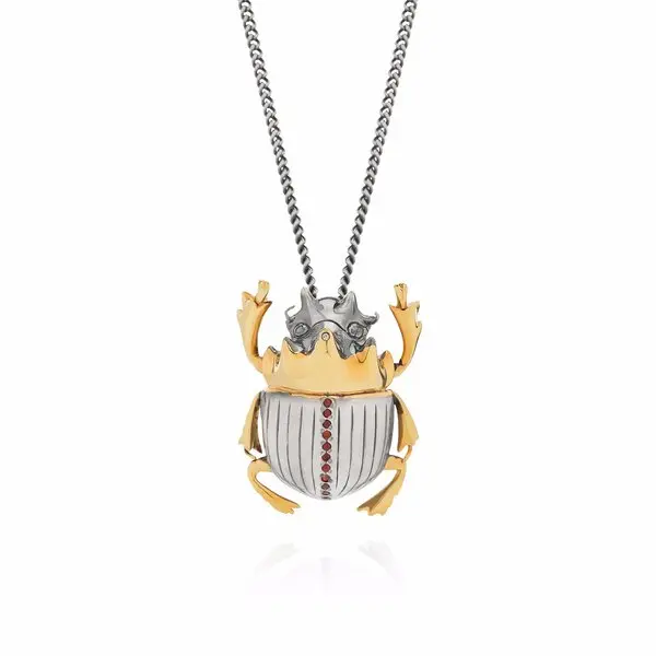 YASMIN EVERLEY JEWELLERY Gilded Scarab Beetle Pendant - Gold/silver