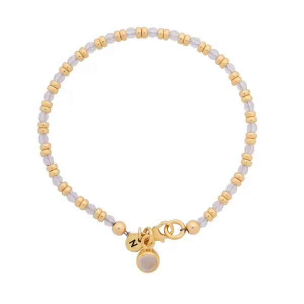 NELLOU JEWELLERY Crystal April Birthstone Bracelet - Gray/yellow