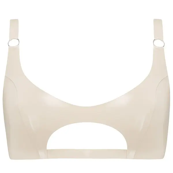 ELISSA POPPY Latex Cut Out Bralette - White
