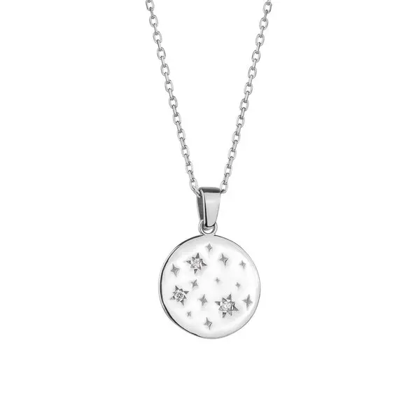 SPERO LONDON Celestial Diamond Pendant Necklace - Silver