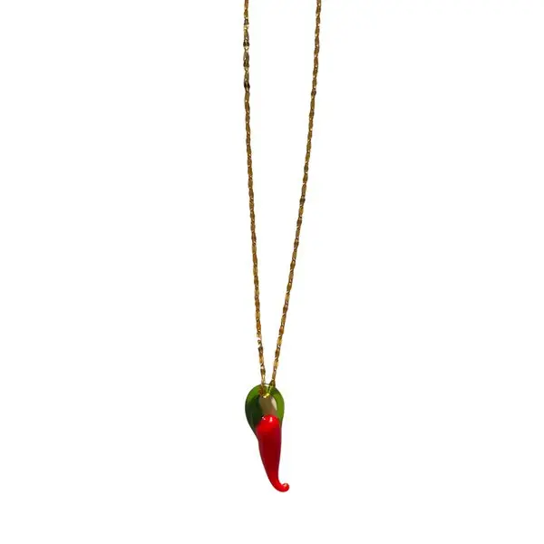 MISS MAY THE BRAND Hot Stuff Chain Necklace - Red