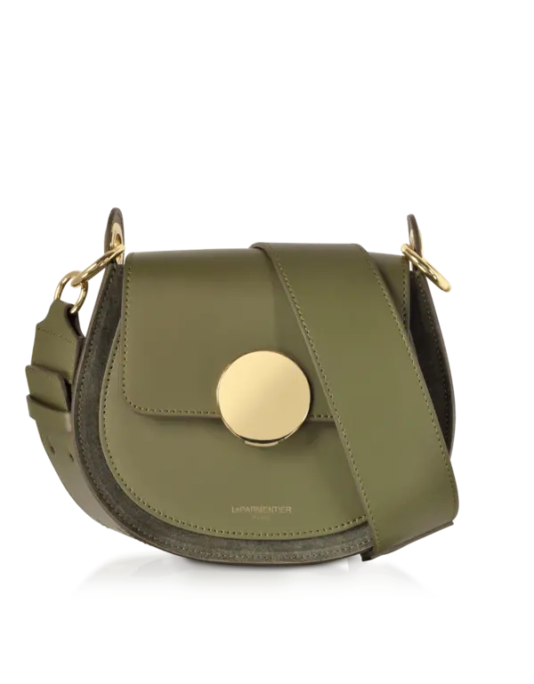 LE PARMENTIER Yucca Suede And Leather Shoulder Bag - Green
