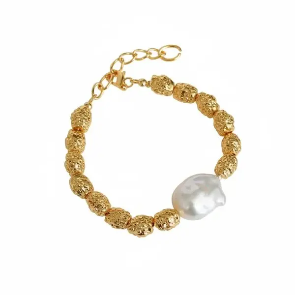 ANGEL BAROCCO Baroque Pearl And -plated Copper Bracelet - Gold