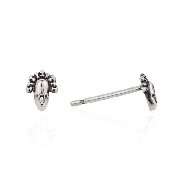 LEE RENEE Tiny Voodoo Legba Stud Earrings - Silver