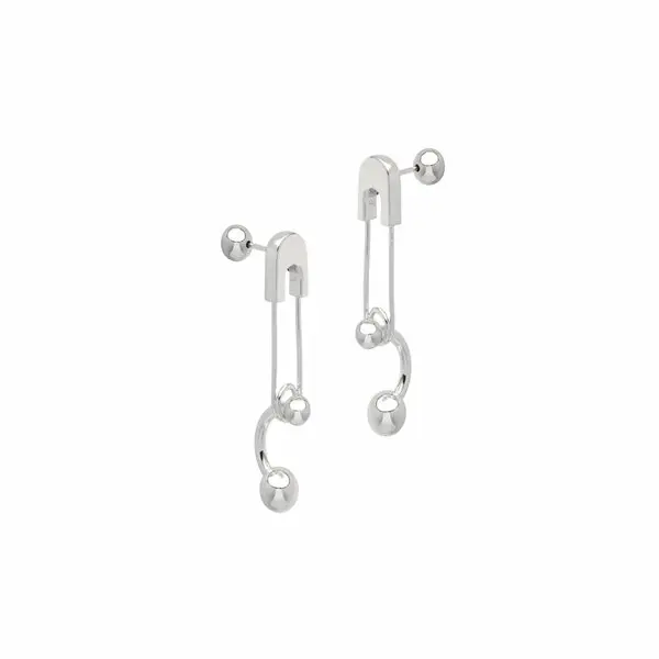 POTOSKA Mini Pin Stud Earring - Silver