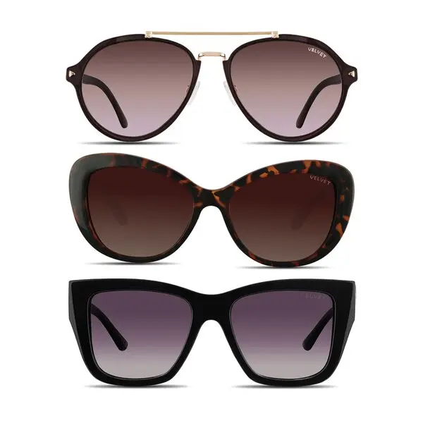 VELVET EYEWEAR Sunglass Style Box - Black/brown