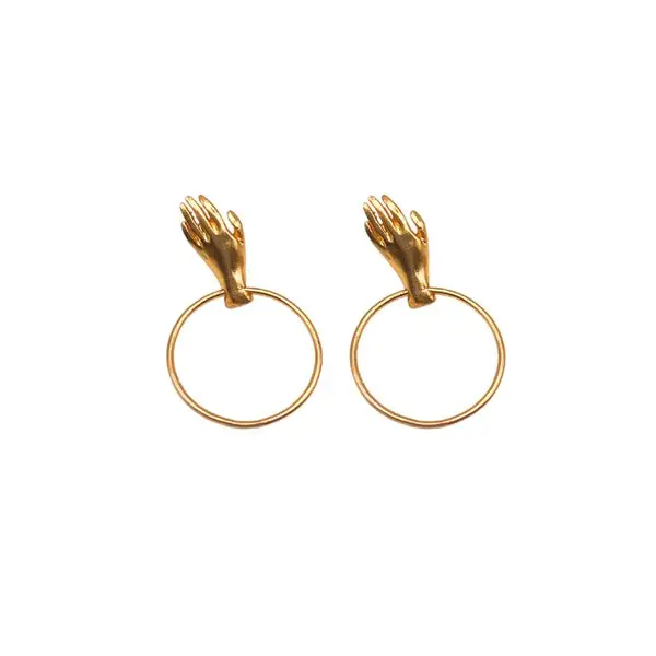 LES REINES En Touch Statement Earrings - Gold
