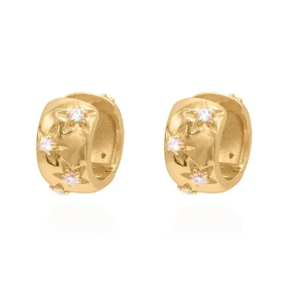 LUNA CHARLES Thea Star Huggie Earrings - Gold