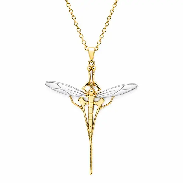 SIMON KEMP JEWELLERS Art Nouveau Dragonfly Pendant Eighteen Carat On Silver - Gold