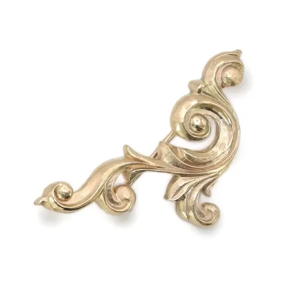 GABRIELLA ALICIA 9 Carat Yellow Acanthus Scroll Brooch - Gold