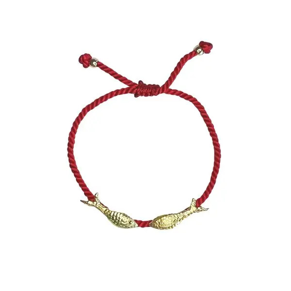 RIZE Matsya Charm Bracelet - Gold/red