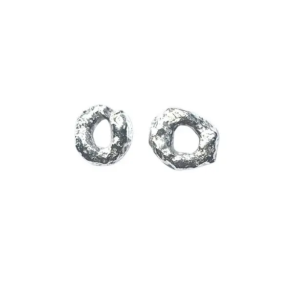 OOLO LONDON Rugged Charcoal Cast Front Hoops - Silver