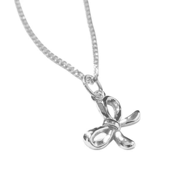 MURU Bow Pendant Necklace - Silver