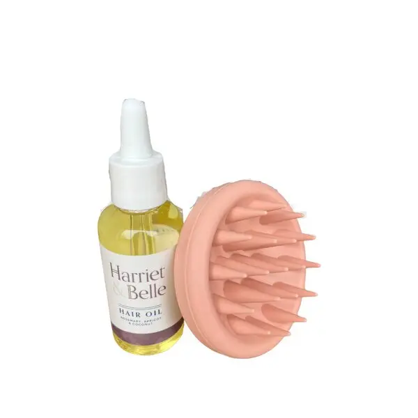 HARRIET & BELLE Neutrals Hair Oil And Scalp Massager Hair Growth Bundle - Orange