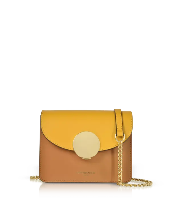 LE PARMENTIER Ondina Mini Color Block Shoulder Bag - Brown/yellow