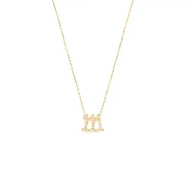 SEVEN SAINTS 111 Angel Number White Topaz Necklace - Gold