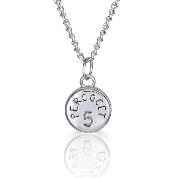 CARTOGRAPHY Goodshit Percocet Charm Necklace - Silver