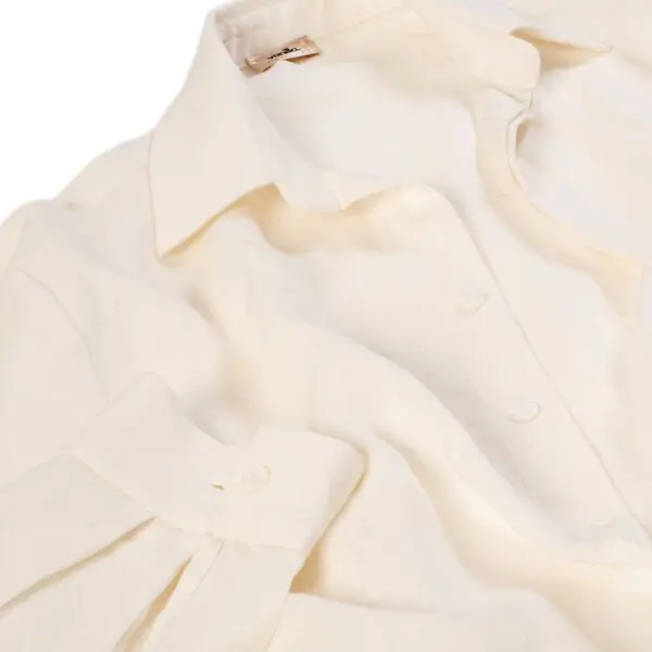 VANILLA&CHOCOLATE Linen Shirt With Bow Detail - White