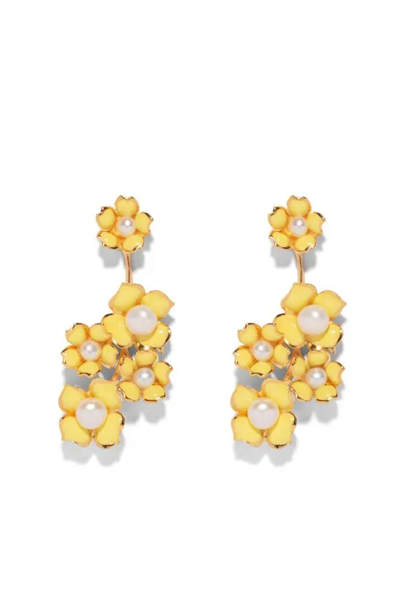 THE PINK REEF Falling Florals Dangle Earrings - Pink