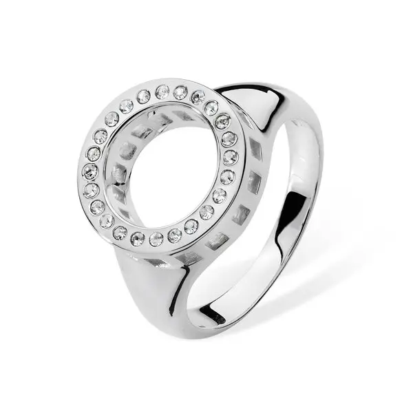 LUCY QUARTERMAINE Solid Sterling Art Deco Halo Ring - Silver