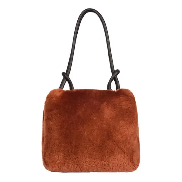 OWEN BARRY Sheepskin Shoulder Bag - Orange