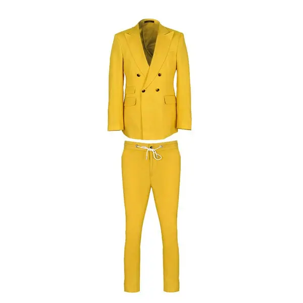 DAVID WEJ Hugo Linen Double Breasted Suit Mustard