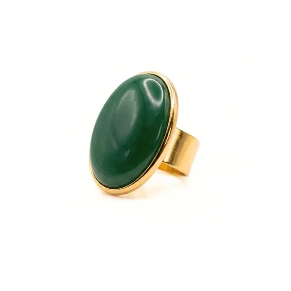 JAREDJAMIN Stella Malaysian Jade Statement Ring - Green