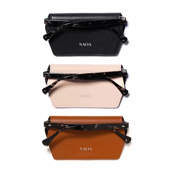 NAOA Three Pack Of Slim Glasses Cases - Black/brown