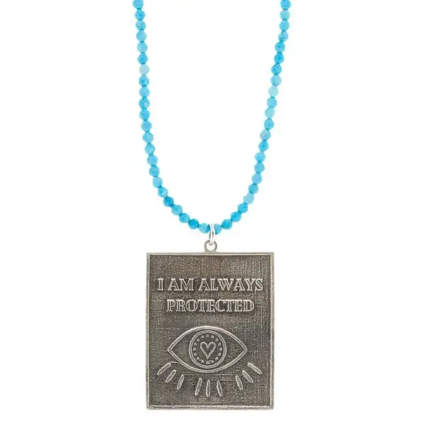 EBRU JEWELRY Sterling Silver Turquoise Beaded Pendant Necklace - Blue/silver