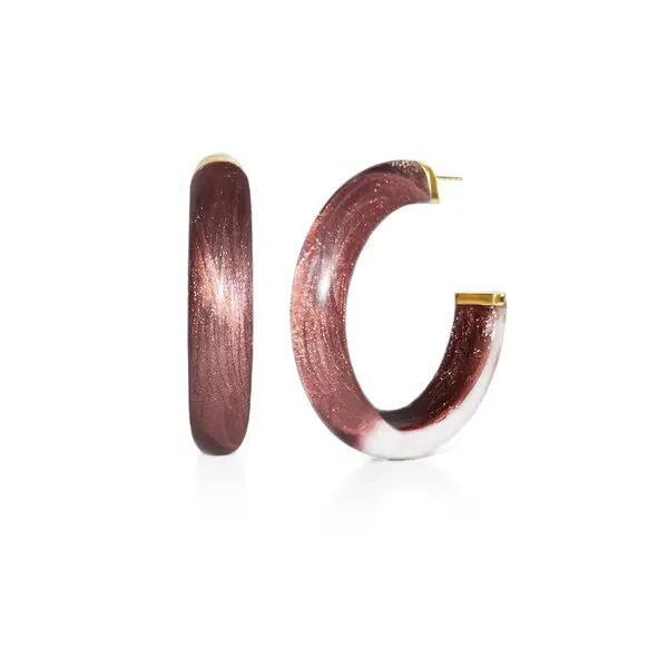 GOLD & HONEY Illusion Hoop Earrings - Brown/gold