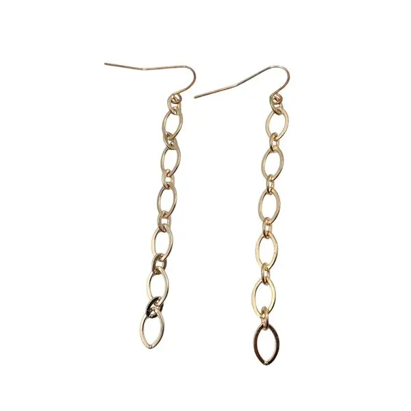 AMY DELSON JEWELRY Glenda En Link Dangle Chain Earrings - Gold