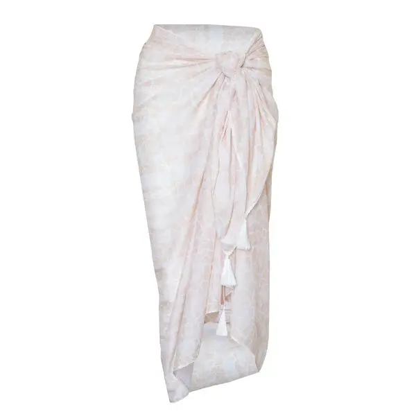 SOPHIA ALEXIA Neutrals Sand Pebble Cotton Sarong - White