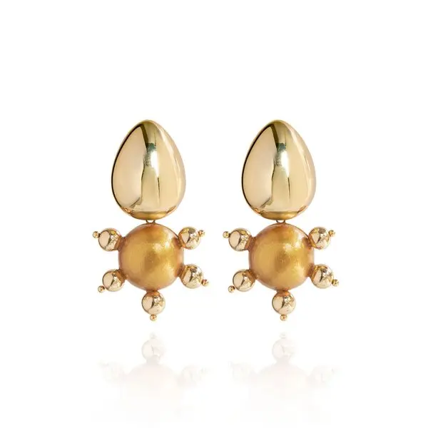 SAULE LABEL Tulia Earrings In Golden Saffron - Gold/yellow